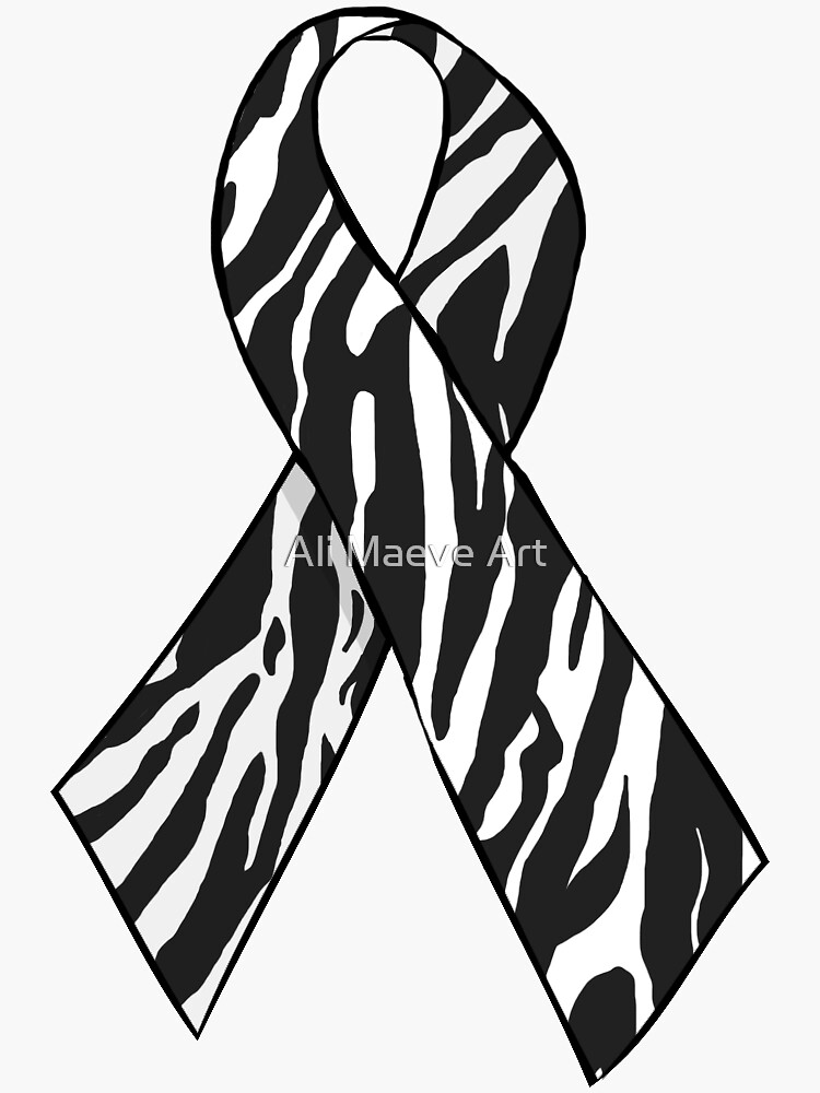 "Zebra Awareness Ribbon" Sticker by alihilker | Redbubble