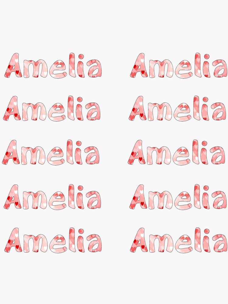 "Amelia hearts name sticker pack." Sticker for Sale by tshirtsmash ...