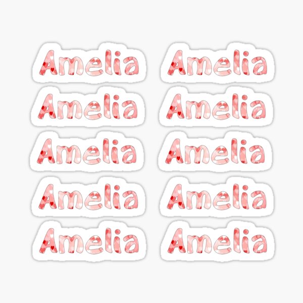 "Amelia hearts name sticker pack." Sticker for Sale by tshirtsmash ...