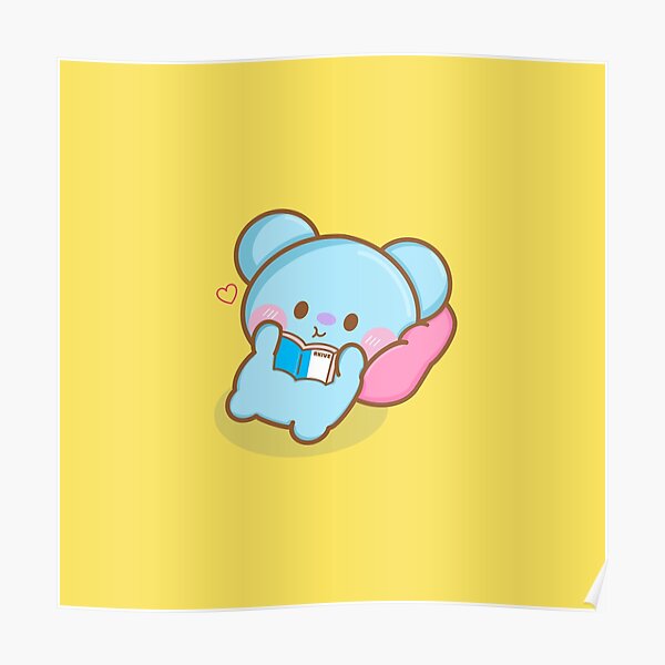 Póster «Lindo personaje de BTS BT21 Koya leyendo un libro llamado RKIVE namjoon rm bias stan» de ...