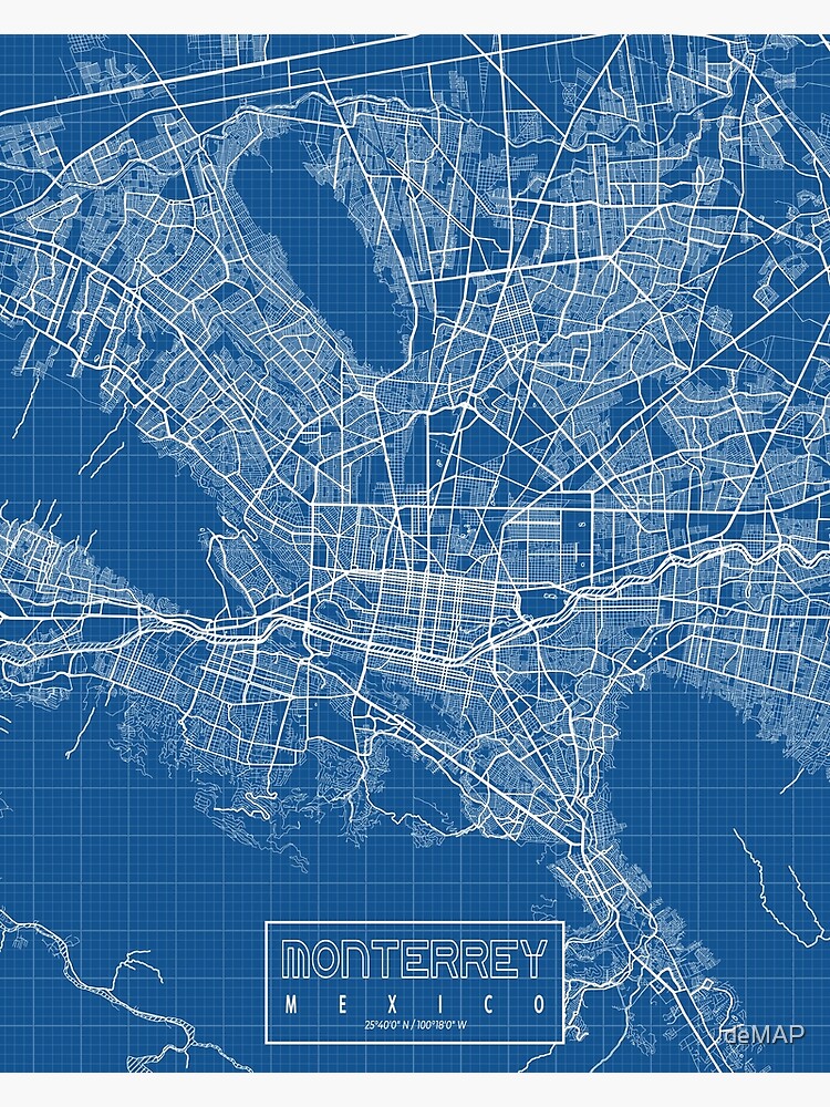 Monterrey Mexico City Map Monterrey Mexico Map Vector Exact City Plan