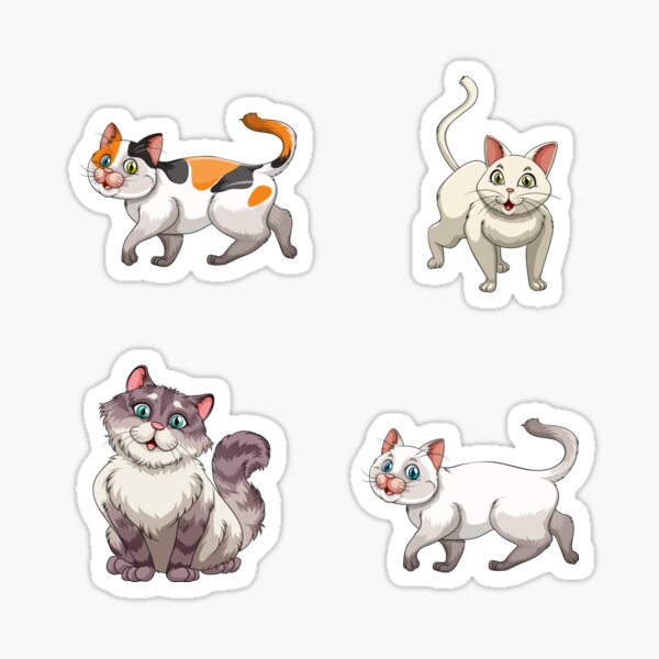 "Cartoon Cats Stickers Pack" Sticker for Sale by Sticker-Palace ...