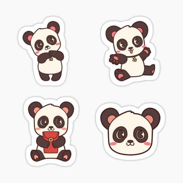 "Cartoon panda bear stickers pack" Sticker for Sale by Sticker-Palace ...