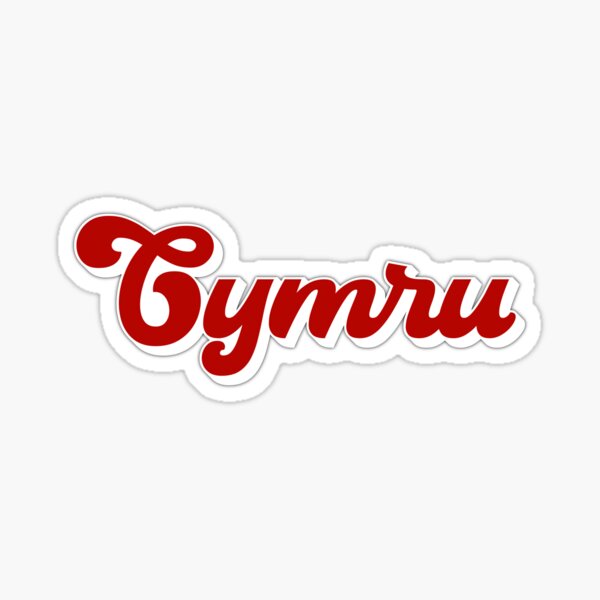 "CYMRU / WALES vintage font " Sticker for Sale by bubblecoch | Redbubble