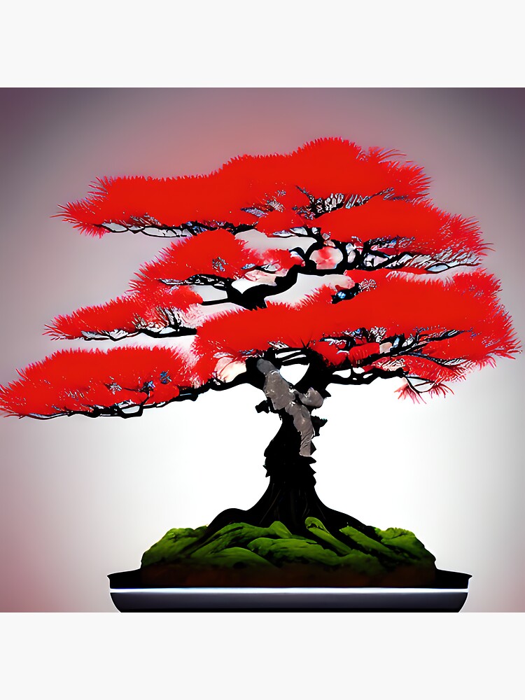 "Bonsai Tree with Red Leaves" Sticker for Sale by HellsBrew | Redbubble