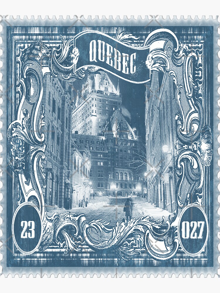 "Quebec Stamp Vintage Style" Sticker for Sale by CityStampsShop | Redbubble