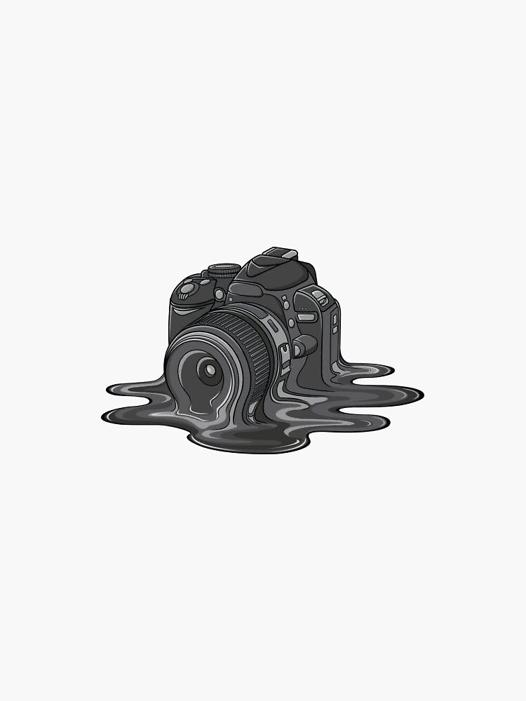 "Melting camera" Sticker for Sale by lliv-stickers | Redbubble