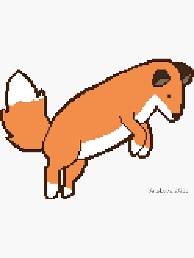 "Fox jumping pixel art" Sticker for Sale by ArtsLoversAida | Redbubble