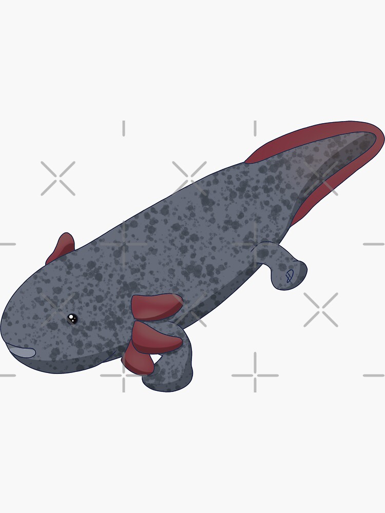 "Dark Axolotl" Sticker for Sale by HughOh | Redbubble