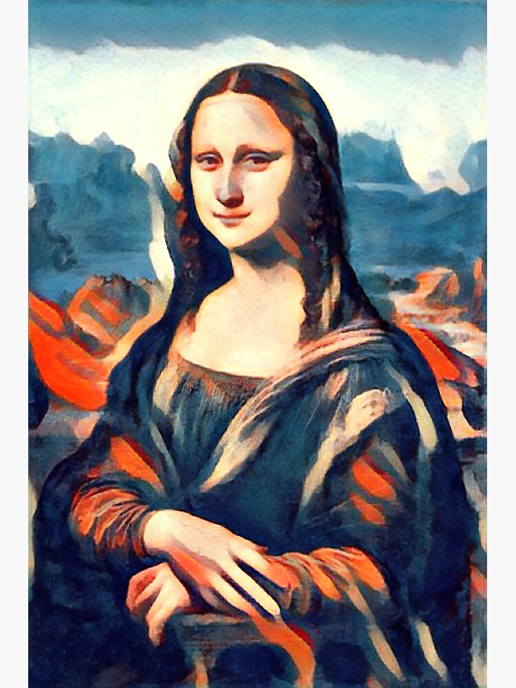 Pegatina «"Mona Lisa (53)", una pintura renacentista icónica reinventada.» de thalasson | Redbubble