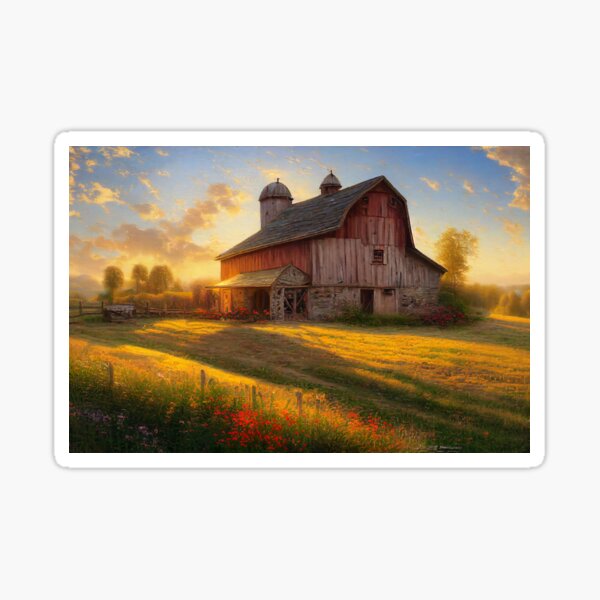 "Rustic Dutch Barn" Sticker for Sale by AvoOriginals | Redbubble