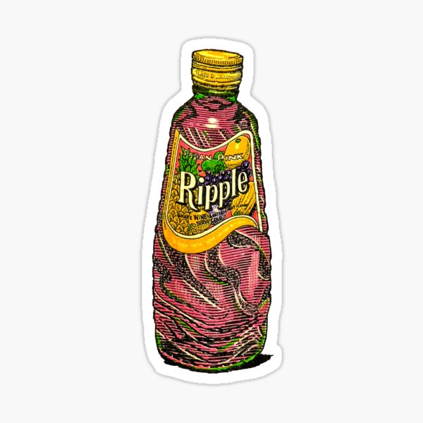 "Ripple Wine Bottle Illustration" Sticker for Sale by PixelBuilder ...