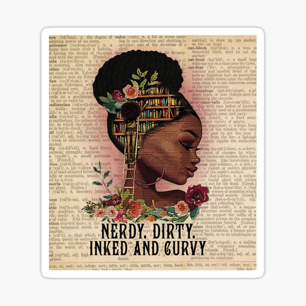 "Black Girl Books Mindset Skull Book Nerdy Dirty Inked And Curvy ...