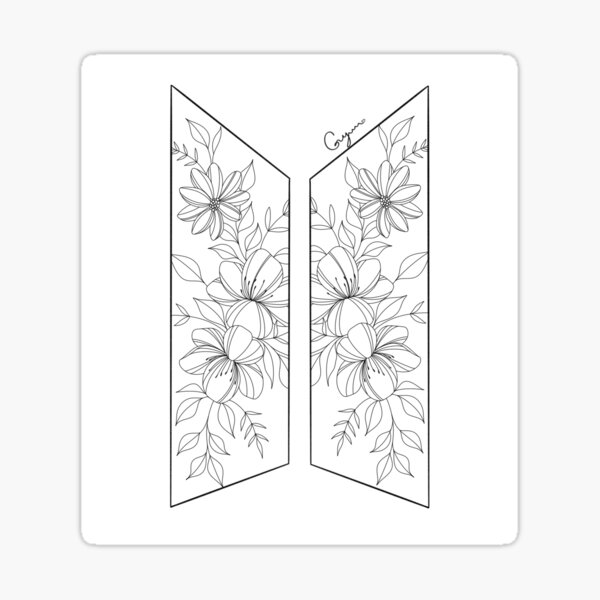 "BTS Floral Logo" Sticker for Sale by GummyArtBunny | Redbubble