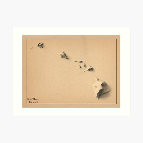 "Hawaii Shaded Relief Map 3D digitally-rendered" Art Print for Sale by ...