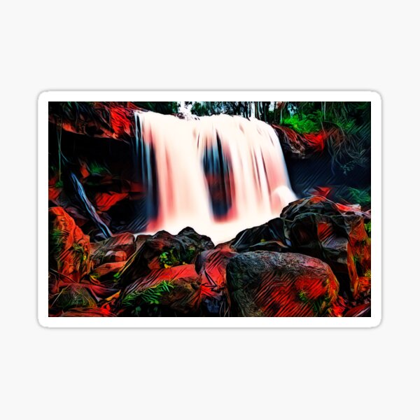 "Waterfall Graphic Sticker " Sticker for Sale by KarimEssam | Redbubble