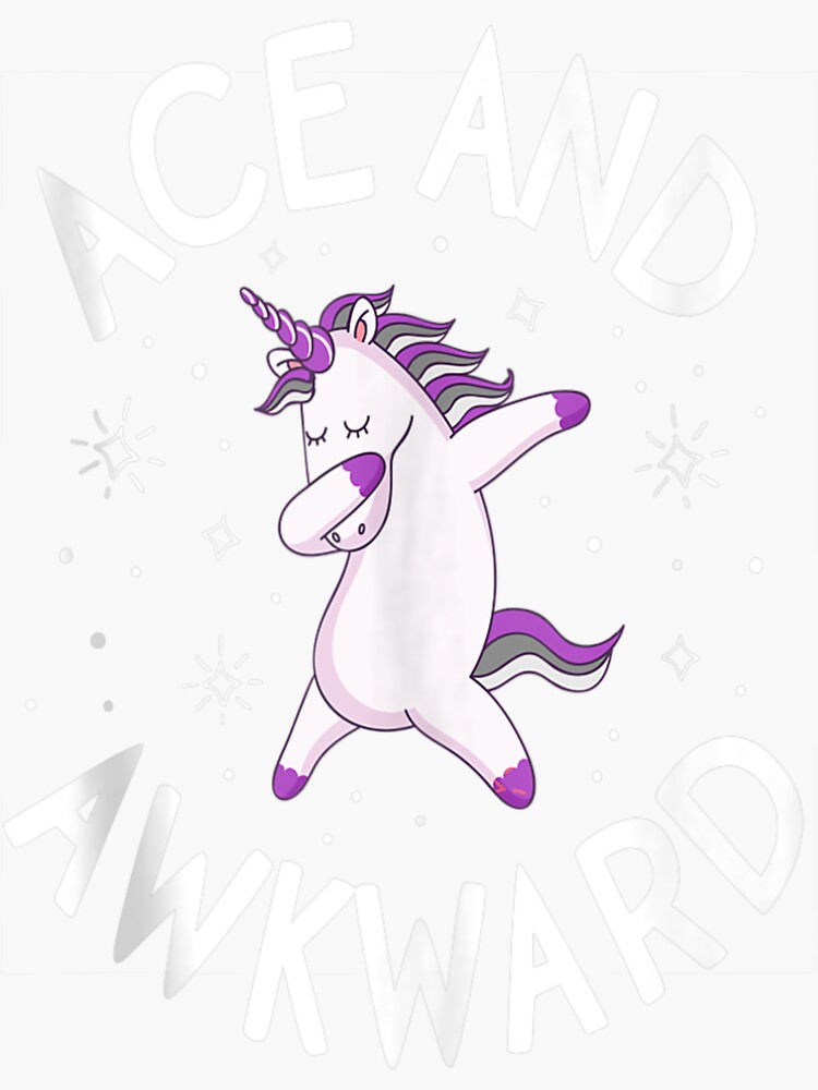 "asexual pride shirt ace awkward unicorn lgbtq pride stuff" Sticker for Sale by GerhardNeubauer ...