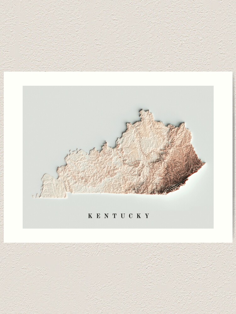 "Kentucky Shaded Relief Map 3D digitally-rendered" Art Print for Sale ...