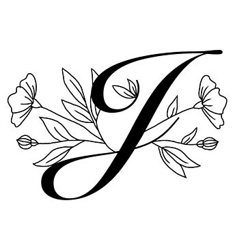 "Cursive Floral Letter J" Sticker for Sale by lakenney97 | Redbubble