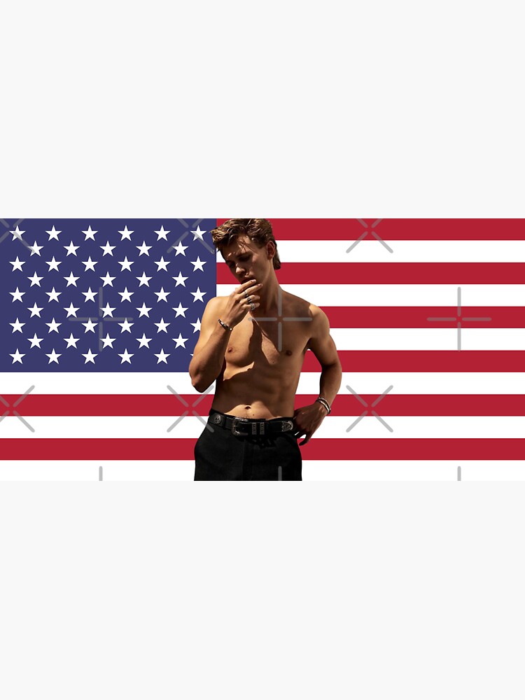 "Austin Butler American flag art" Sticker for Sale by JillianSpence ...