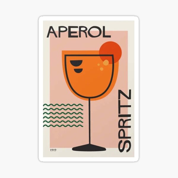 ";Cocktail Print Aperol Spritz Poster" Sticker for Sale by ssoscar ...