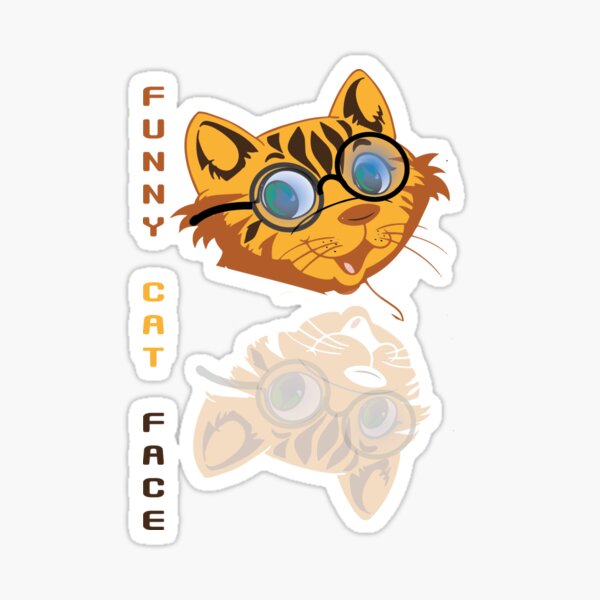 "funny cat face" Sticker for Sale by Alkhateeb2023 | Redbubble