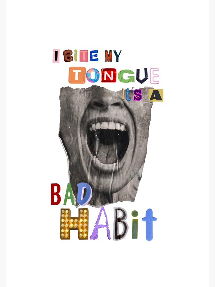 "Bad Habit collage art" Sticker for Sale by artbylila | Redbubble
