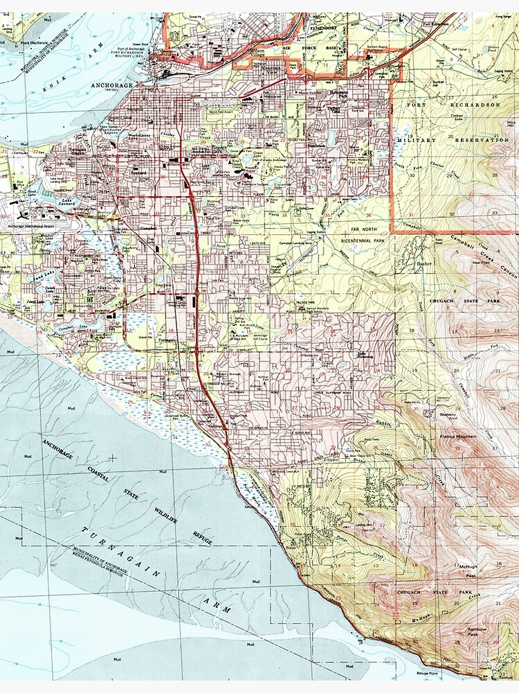 "Anchorage Alaska Map (1994)" Poster for Sale by BravuraMedia | Redbubble