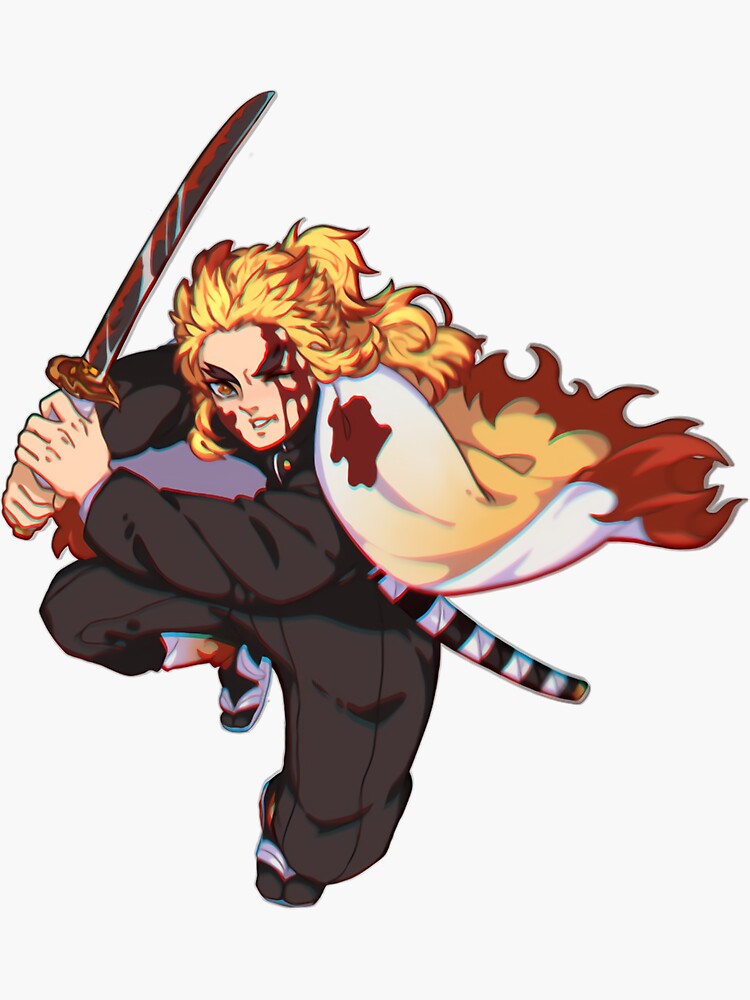 "Kyojur0 Flame Hashira" Sticker for Sale by AntoinettePhis | Redbubble