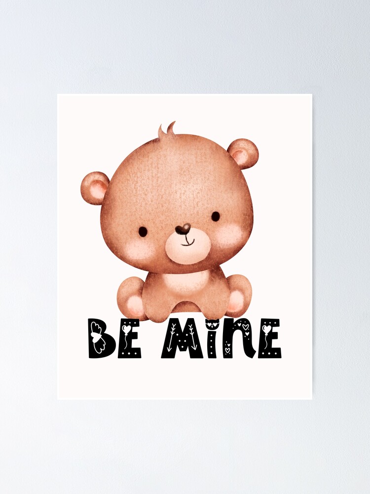 "Kawali Cute animals Be Mine Cartoon" Poster for Sale by PerfectBlend ...
