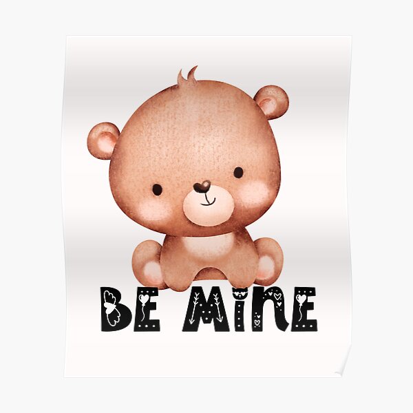 "Kawali Cute animals Be Mine Cartoon" Poster for Sale by PerfectBlend ...