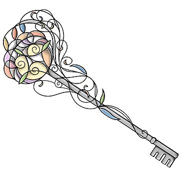"Tangled Key" Sticker for Sale by lezell | Redbubble