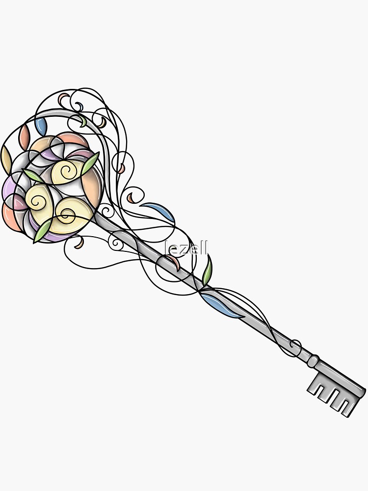 "Tangled Key" Sticker for Sale by lezell | Redbubble