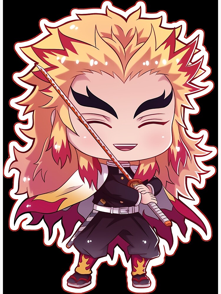 "Chibi Kyojur0 Flame Hashira" Poster for Sale by AntoinettePhis | Redbubble