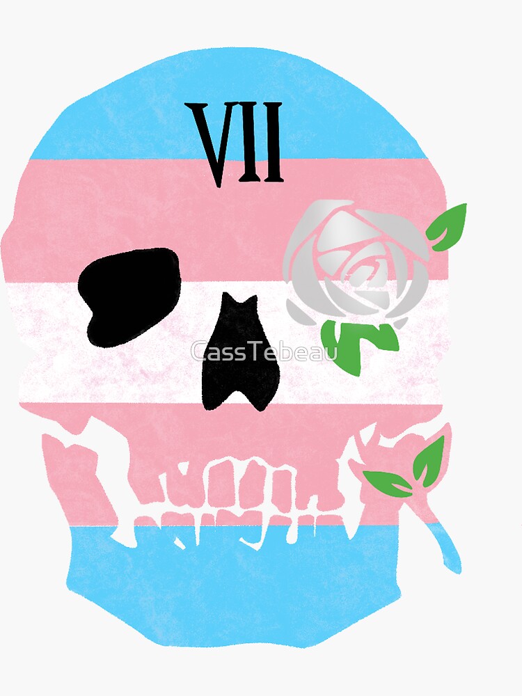 "Seventh House (Trans Flag)" Sticker for Sale by CassTebeau | Redbubble