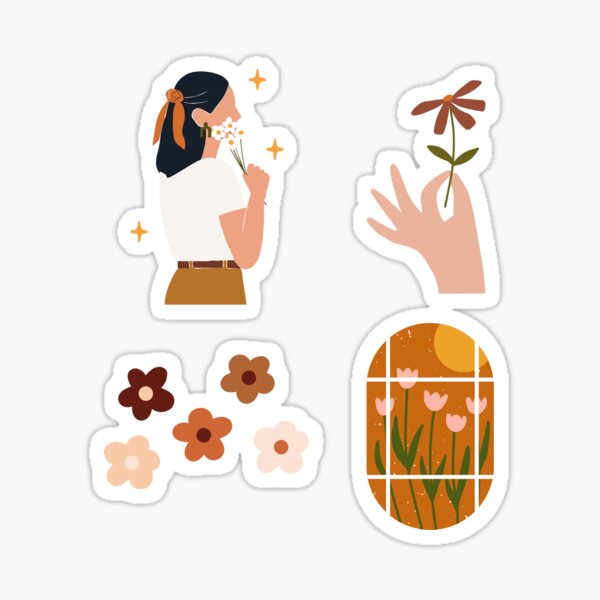 "Girl love Flowers " Sticker for Sale by Ghadir99 | Redbubble
