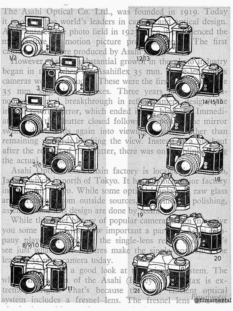 "Pentax SLRs of the 50s and 60s" Sticker for Sale by filmamental ...
