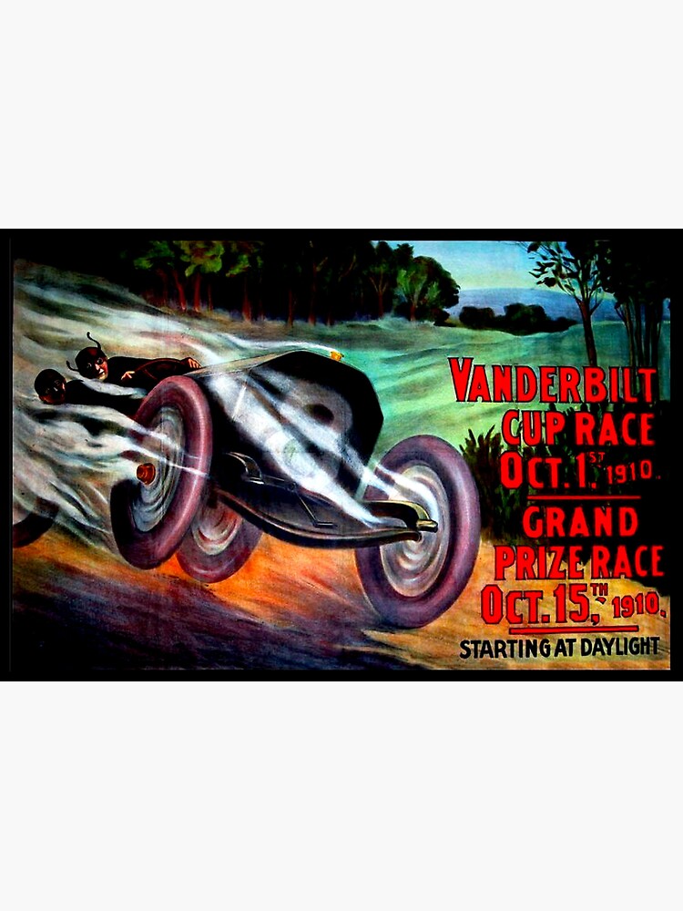 "VANDERBILT CUP : Vintage Auto Race Advertising Print" Sticker for Sale ...