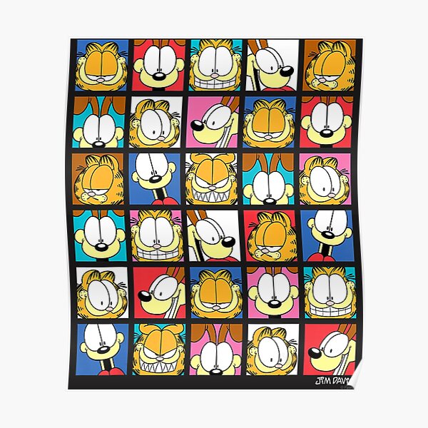 "Garfield Expressions Collage " Poster for Sale by hurnetollb | Redbubble