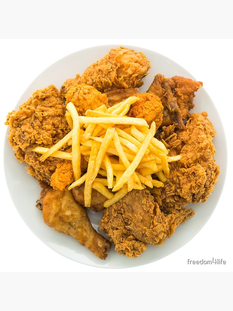 Fried Chicken Photo and French Fries Clock Premium Matte Vertical ...