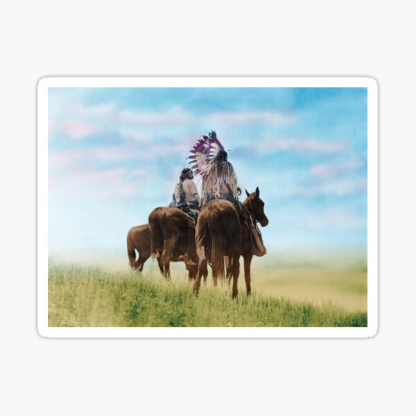 "Cheyenne Warriors on the Great Plains - American Indians" Sticker for ...