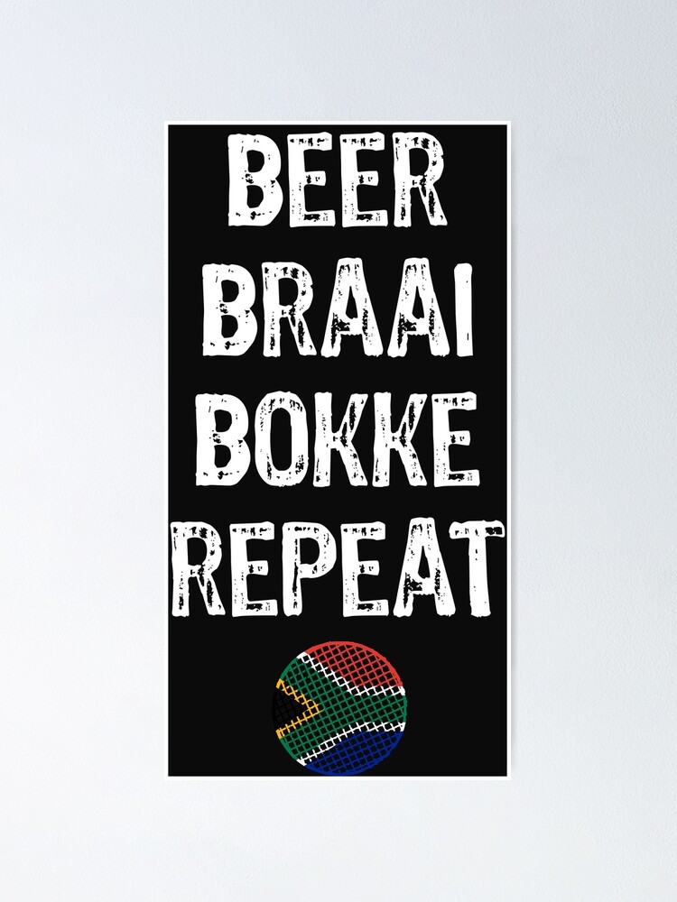 Póster «Cerveza Braai Bokke Repetir | Partidario de rugby de Sudáfrica ...