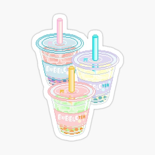 "Boba pixel art sticker pastel" Sticker for Sale by Elizabeth-Bal ...