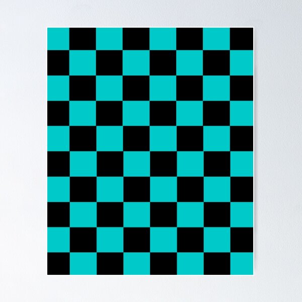 "Blue and black checker board pattern" Poster for Sale by Isaac Stewart ...
