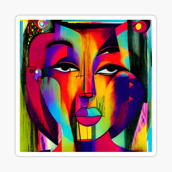 "Abstract Portrait" Sticker for Sale by HellsBrew | Redbubble