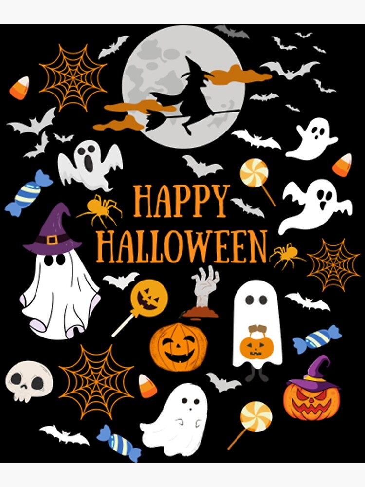 "Halloween Cute Ghost Pumpkin For Kids" Poster for Sale by kingoftuike ...