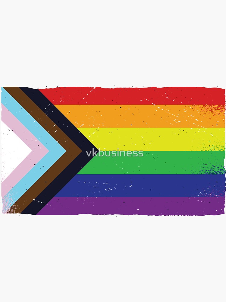 "LGBTQIA Progress Pride rainbow flag" Sticker for Sale by vkbusiness ...
