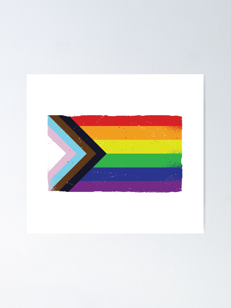 "LGBTQIA Progress Pride rainbow flag" Poster for Sale by vkbusiness ...
