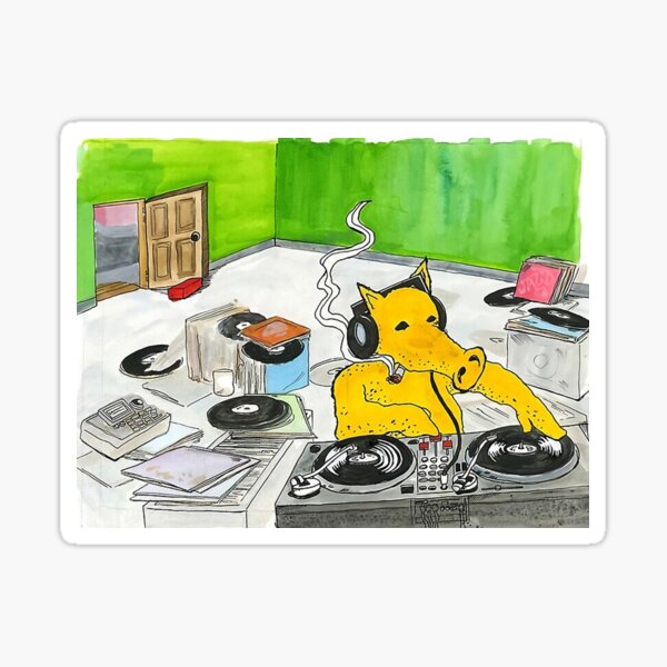 "Quasimoto DJ" Sticker for Sale by johnsimonsy | Redbubble