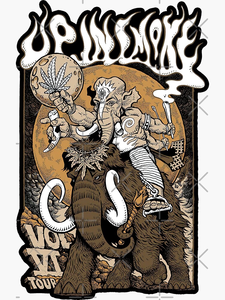 "elephant god drive a mammoth" Sticker for Sale by Earmed1963 | Redbubble